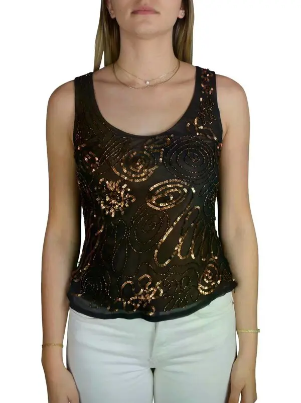 MARLY´S Sequined Pattern Tank Top - Black