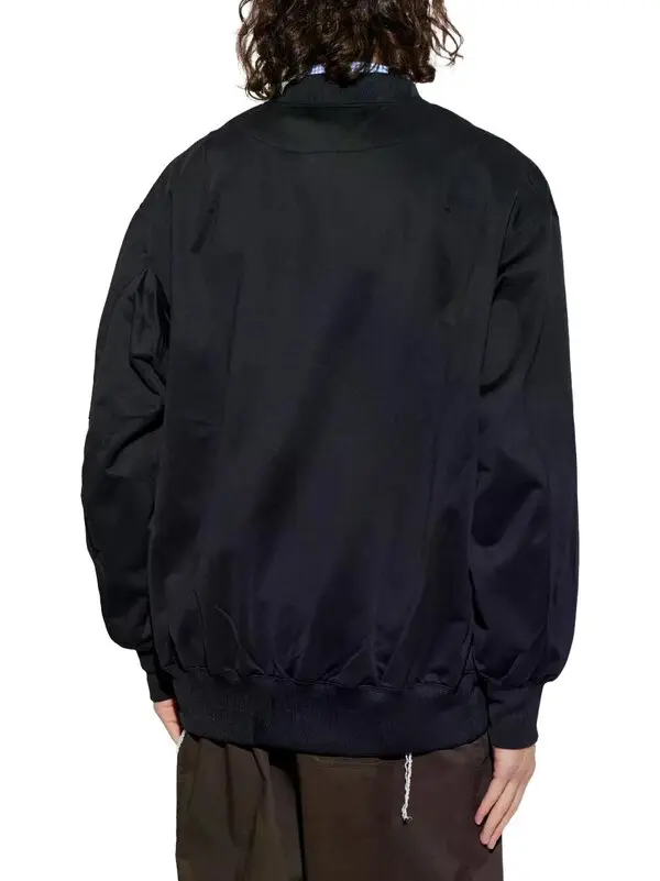 Comme Des Garçons V-neck Sweater With Zip Pocket - Black