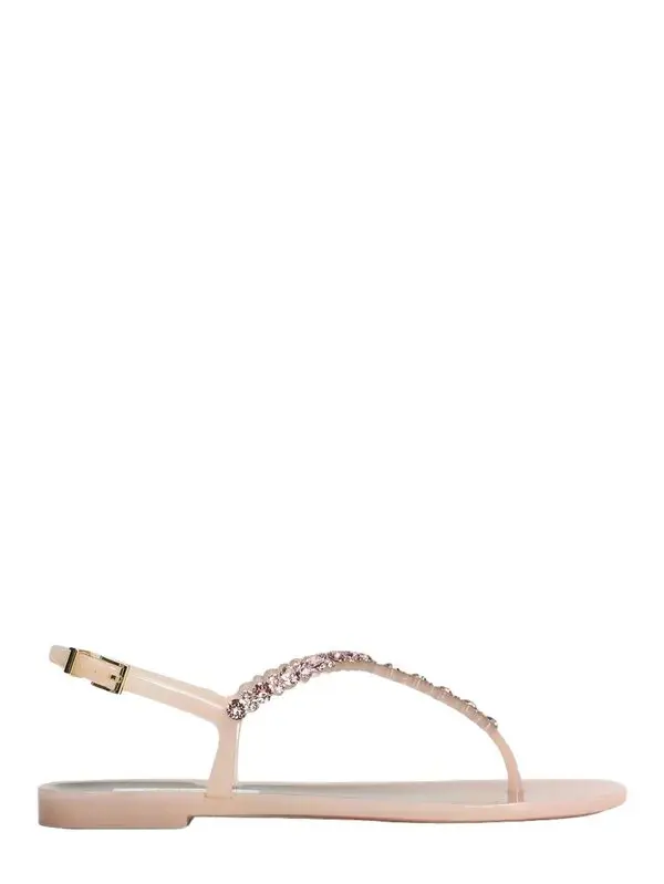 Menghi Bianca Crystal-embellished Slingback Sandals - Neutrals