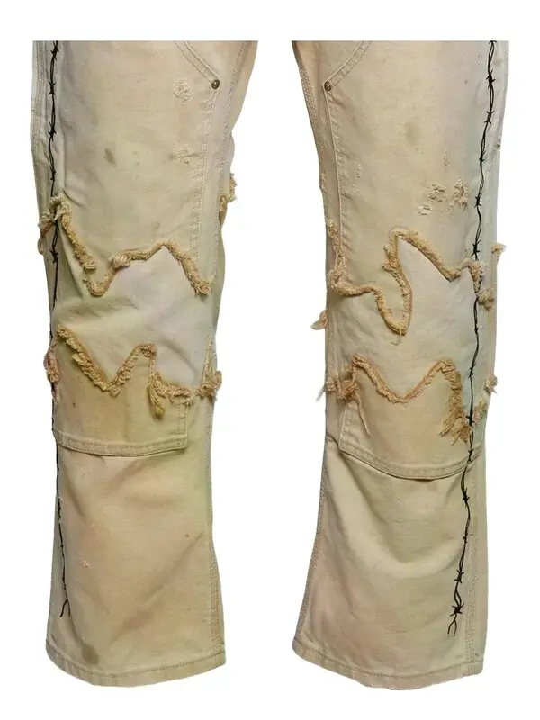 WARREN LOTAS Barbed Wire Double-knee Trousers - Neutrals