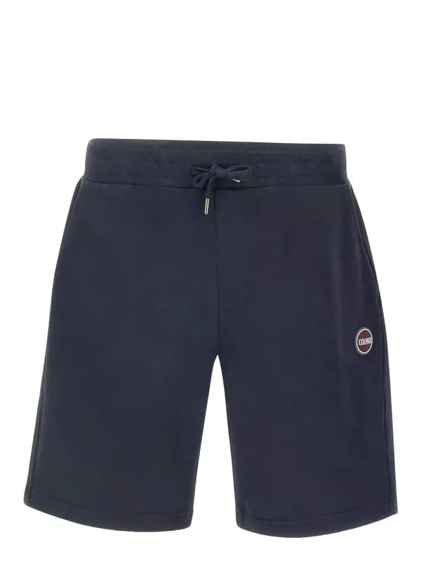 COLMAR Plush Logo-patch Drawstring Shorts - Blue