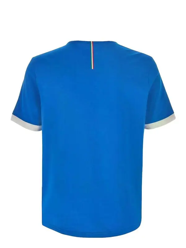 BOSS Logo-patch Contrast-trim Flag-t-shirt - Blue