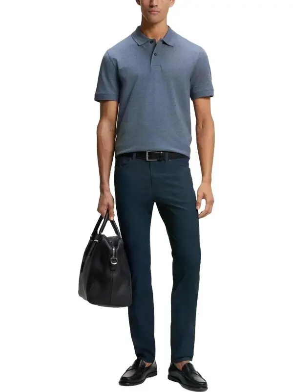 BOSS Pallas Polo Shirt In Cotton Piqué With Embroidered Logo - Blue