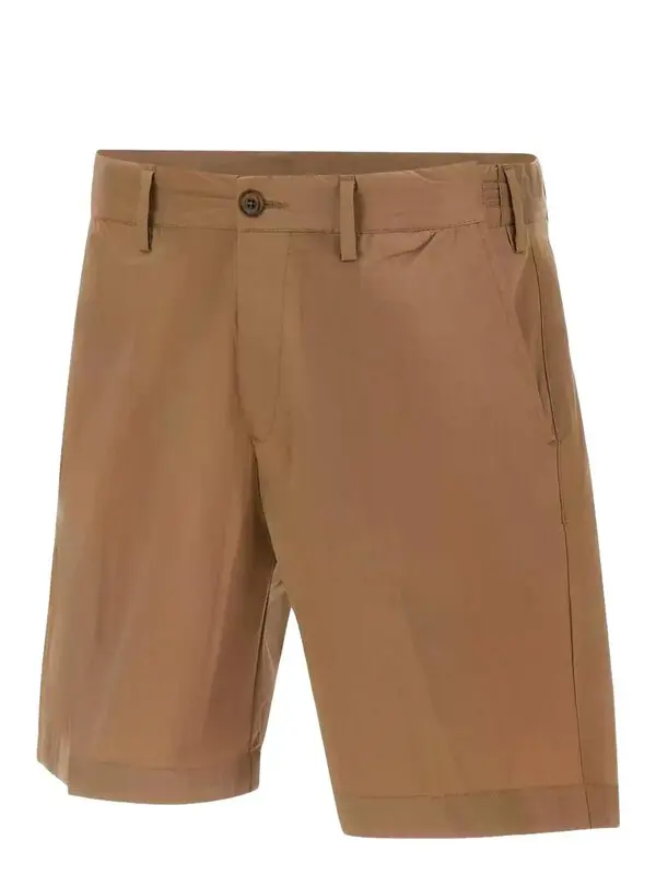 PERFECTION Chino Shorts With Elastic Inserts - Brown