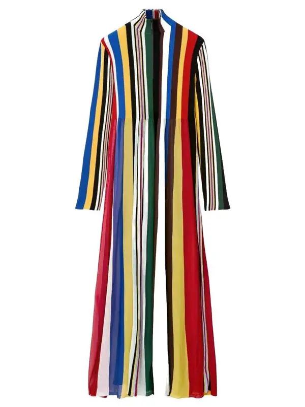 Loewe Striped Long-sleeve Maxi Dress - Red