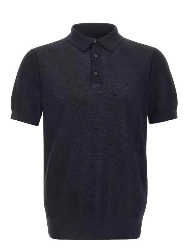 BOSS L-naldo Textured Polo Shirt - Blue