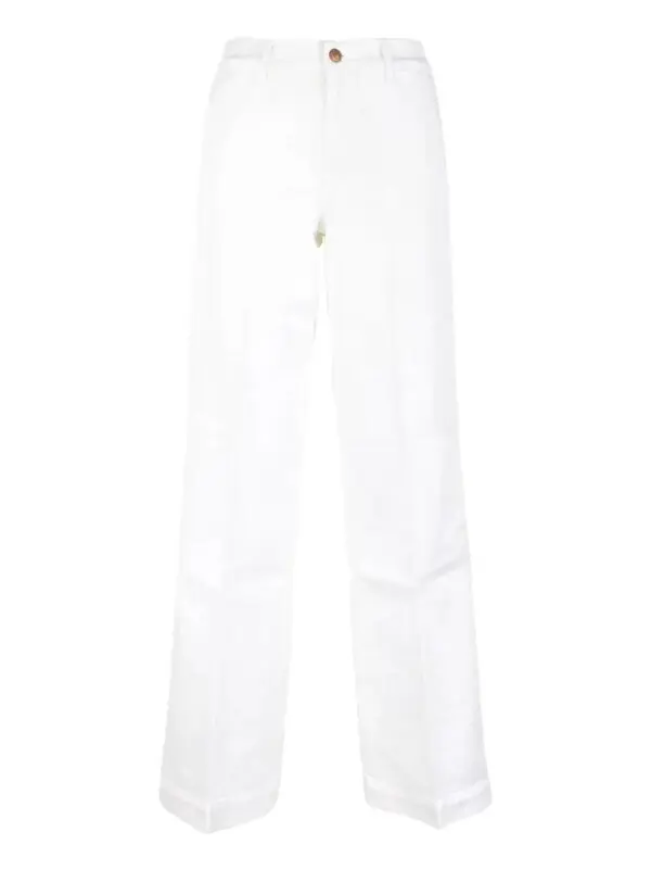 CIGALA'S Pressed Crease Wide-leg Jeans - White