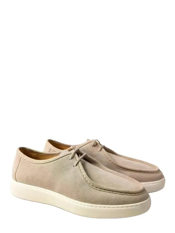 POCHE PARIS Suede Lace-up Oxford Shoes - Neutrals