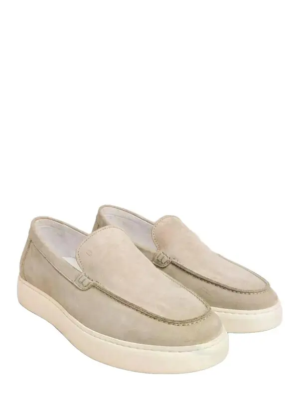 POCHE PARIS Suede Slip-on Loafers - Neutrals