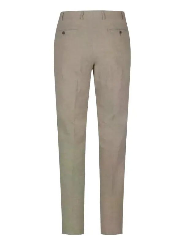 Canali Pressed-crease Linen Trousers - Neutrals