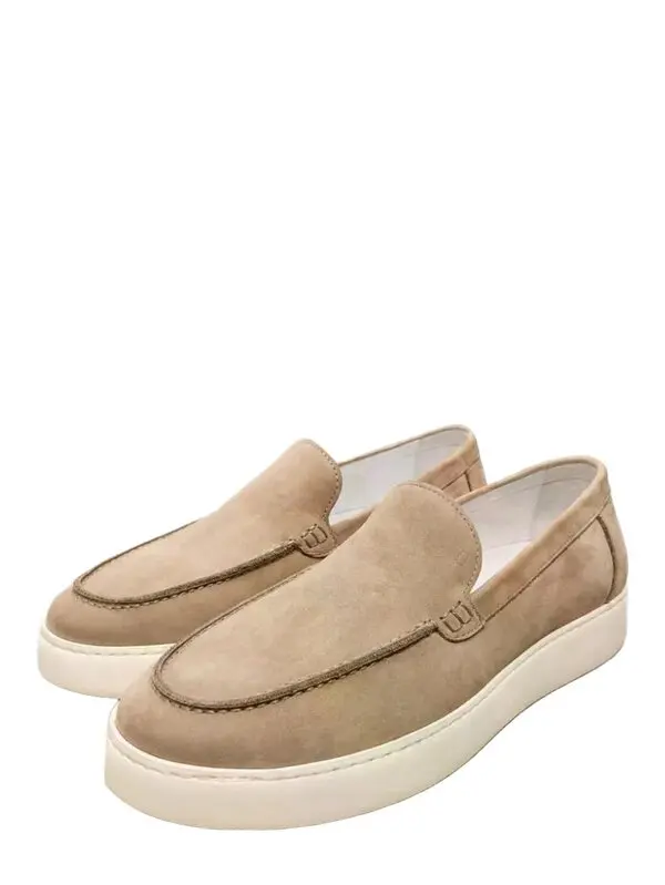 POCHE PARIS Suede Slip-on Loafers - Neutrals