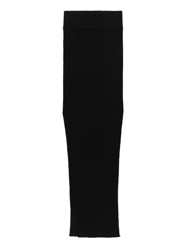 Rick Owens Ribbed Knit Side-slit Skirt - Black