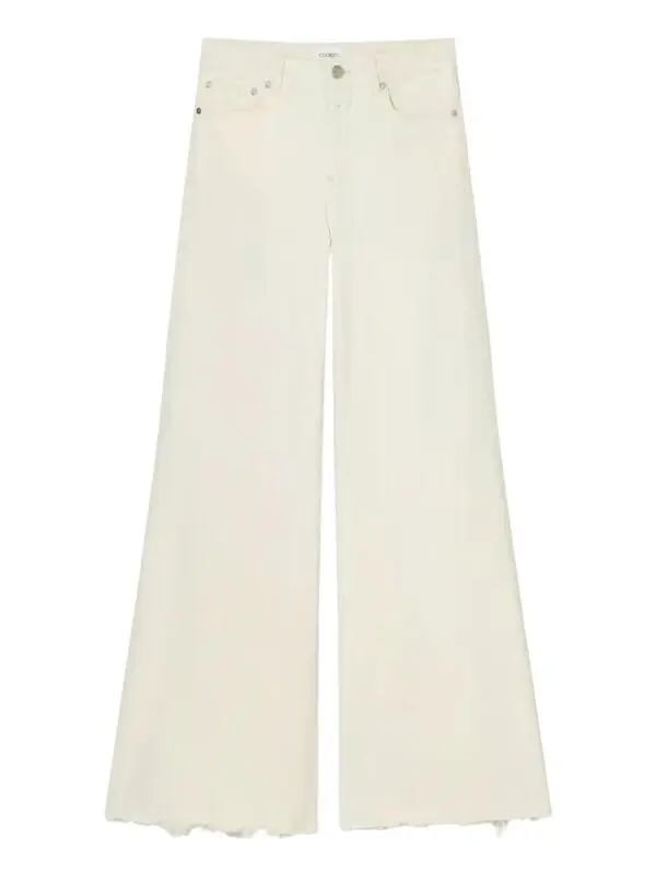 Closed Frayed Hem Flared Denim Jeans - Neutrals