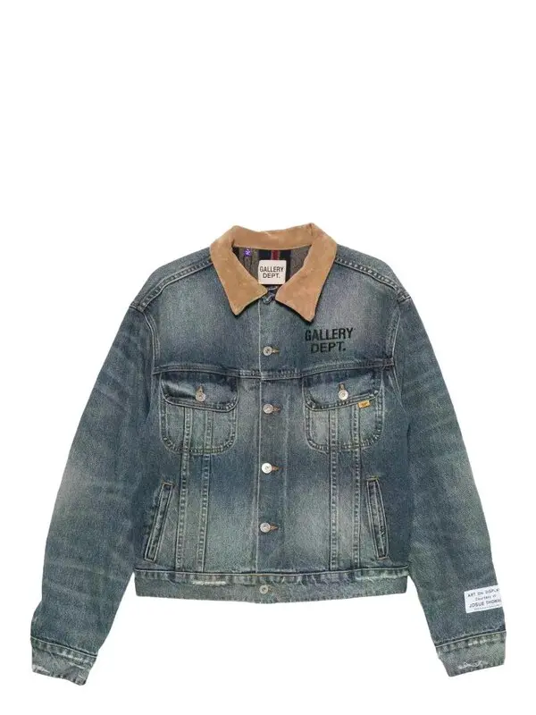 GALLERY DEPT. Logo Patch Contrast Collar Jacket - Blue