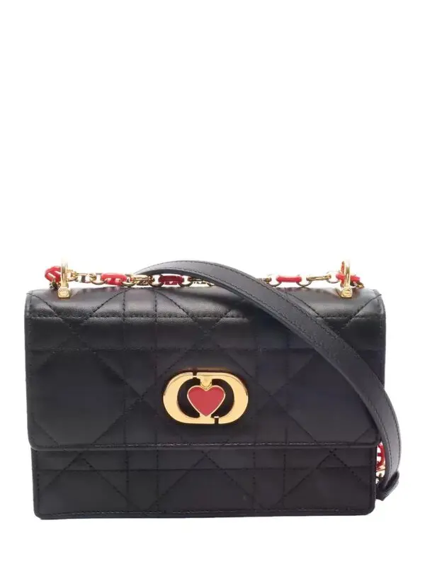 Dior Mini Lambskin Macrocannage Miss Caro Crossbody Bag - Black