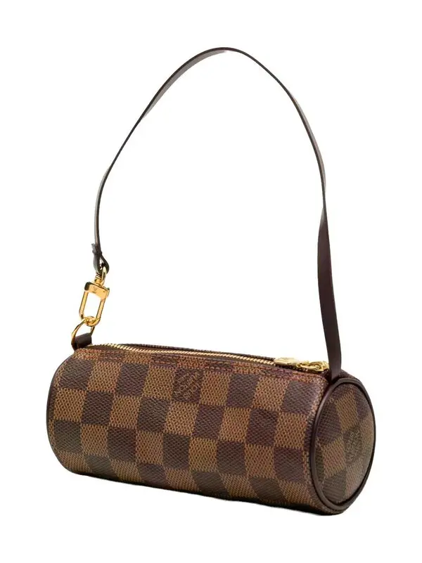 LOUIS VUITTON Damier Ebene Papillon Pochette Handbag - Brown