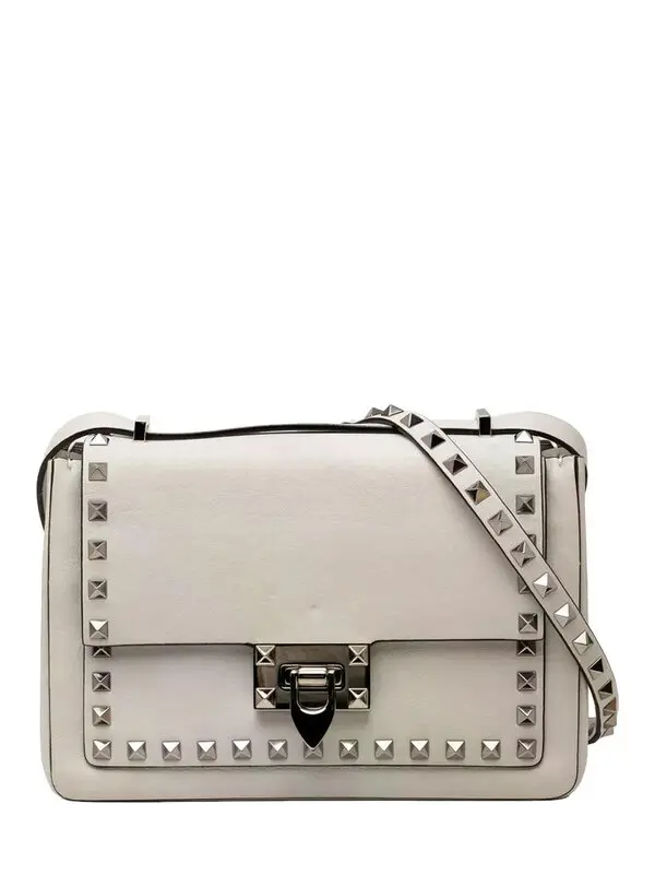 Valentino Garavani Rockstud Leather Crossbody Bag - Grey