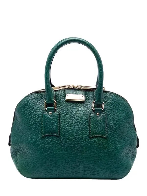 Burberry Grained Calfskin Heritage Orchard Bowling Bag Satchel - Green