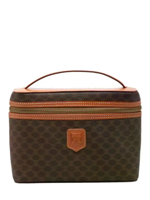Celine Macadam Coated Canvas Vanity Bag - Brown