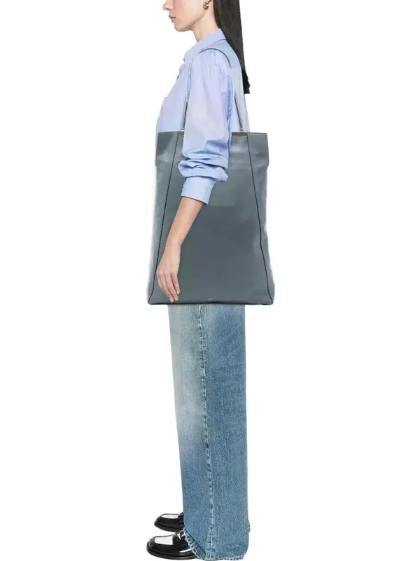 Celine Smooth Calfskin Clasp Cabas Tote Bag - Grey
