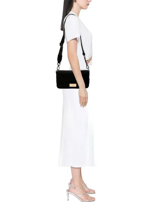 Dolce & Gabbana Nylon Logo Plaque Messenger Bag - Black
