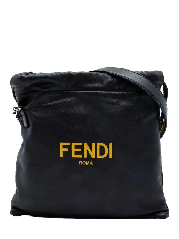 Fendi Leather Pack Pouch Bag - Black
