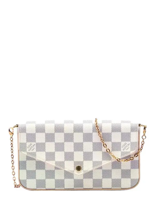 LOUIS VUITTON Damier Azur Pochette Felicie - White