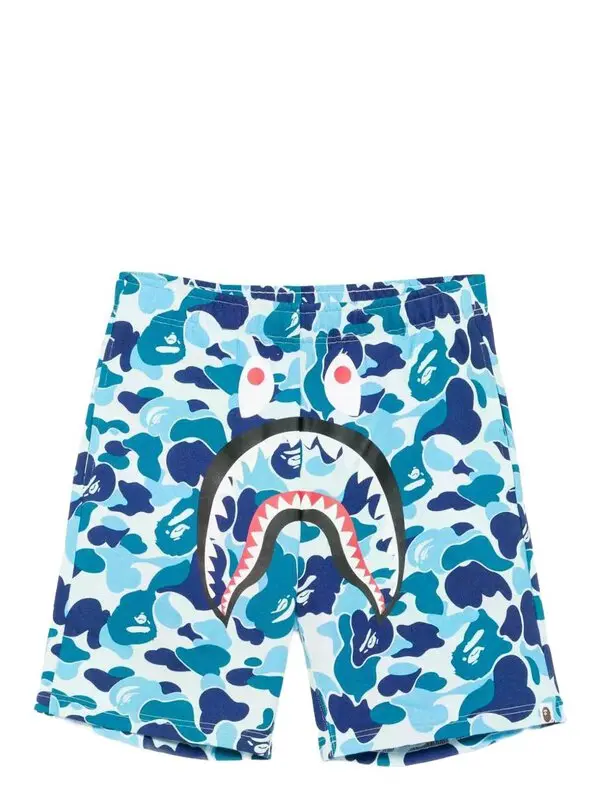 A BATHING APE Abc Camo Shark Shorts - Blue
