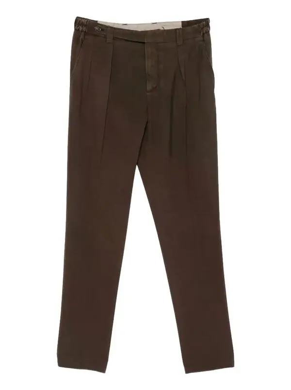 MARIANI Pleated Tailored Trousers - Brown