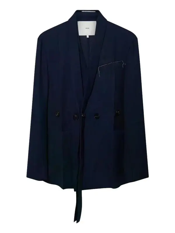 SETCHU Double-breasted Shawl-lapel Jacket - Blue