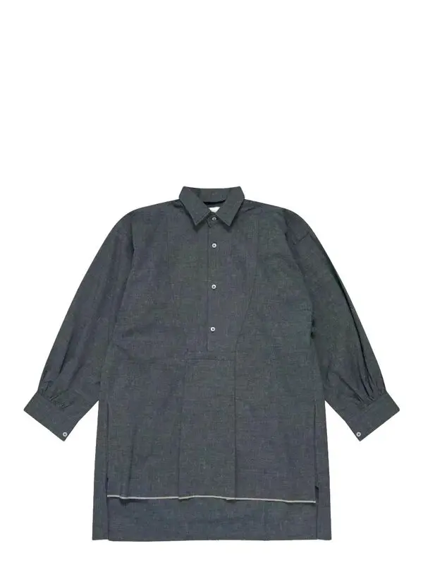SETCHU Pleated Bib Long Sleeve Shirt - Grey