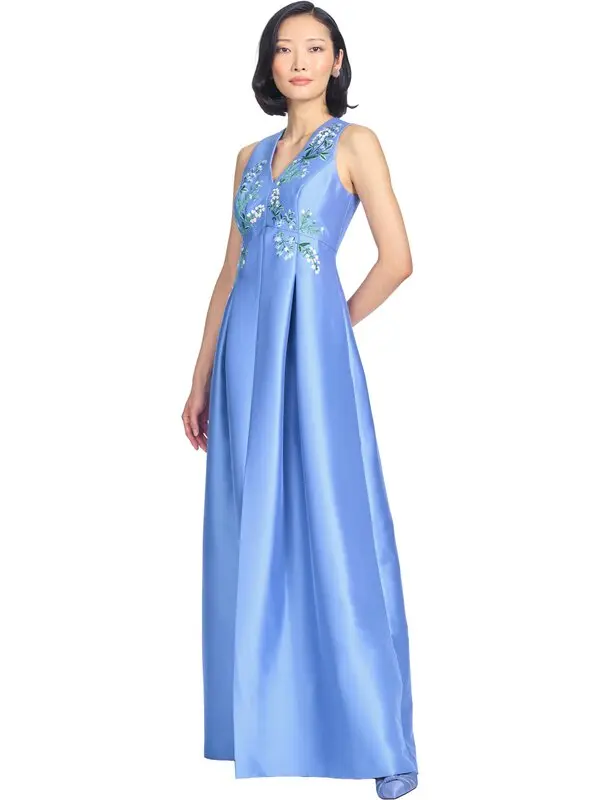 Sachin & Babi Embroidered Brooklynne Gown - Opal