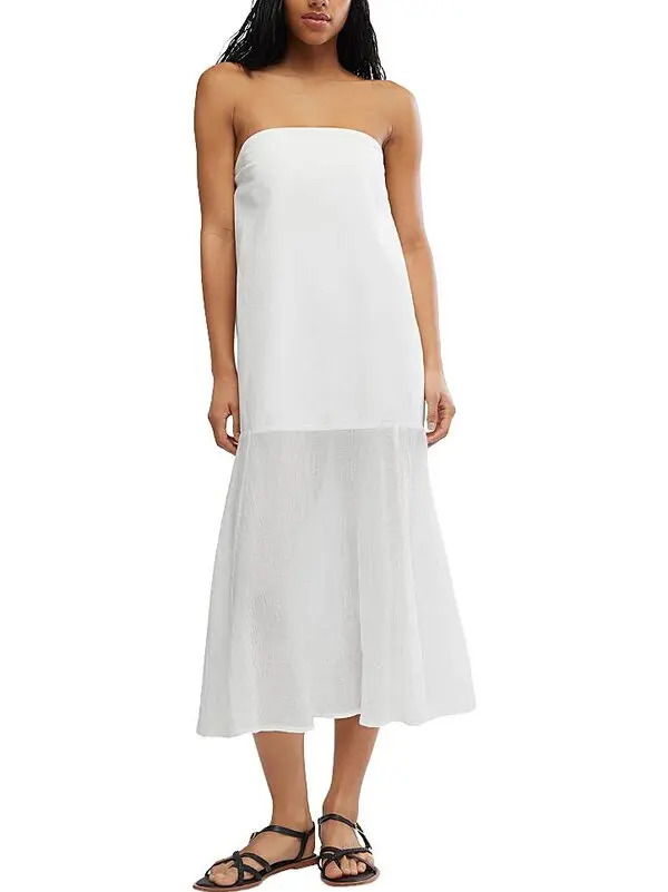 Free People Sabeen Tube Midi Dress - Clean Ivory