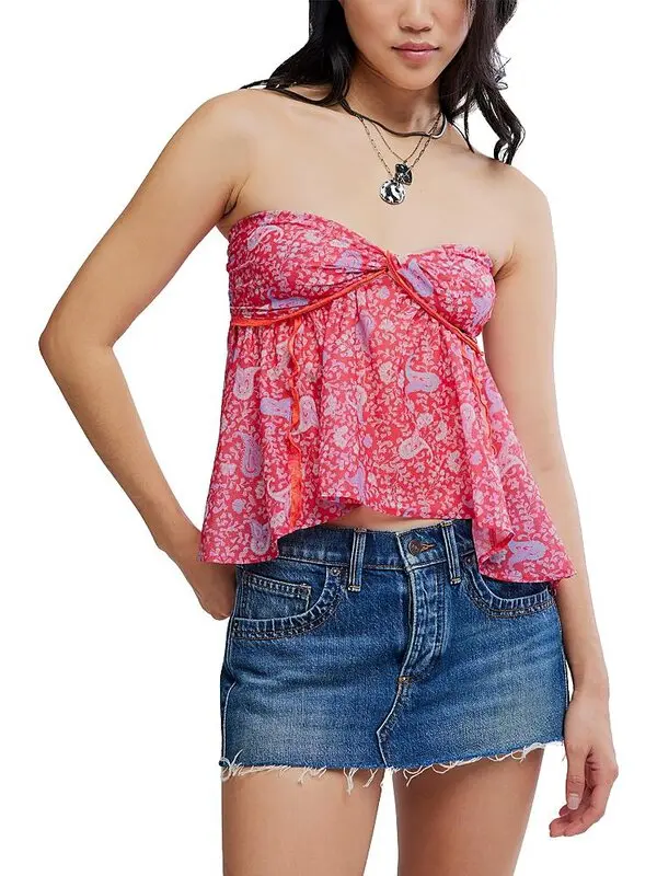 Free People Malia Tube Top - Raspberry