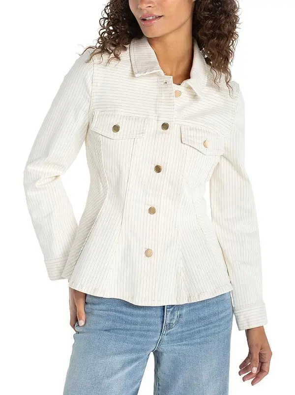 LIVERPOOL Fit And Flare Trucker Jacket - Nautical Stripe