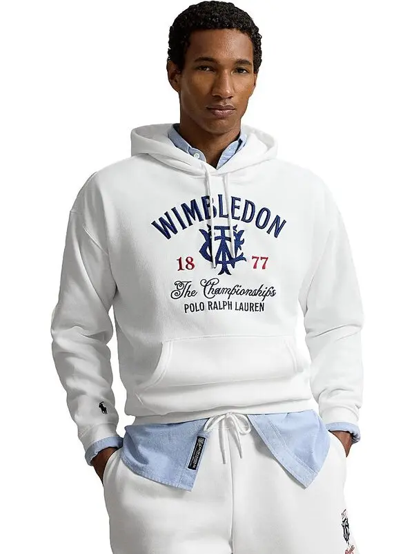 Polo Ralph Lauren Wimbledon Graphic Drawstring Hoodie - White