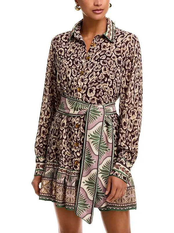 Farm Rio Leopard Print Belted Mini Dress - Primitive