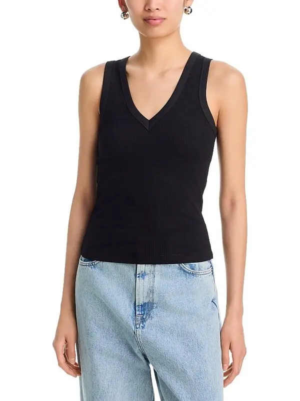 PERFECTWHITETEE Mallory Luxe Tank Top - True Black