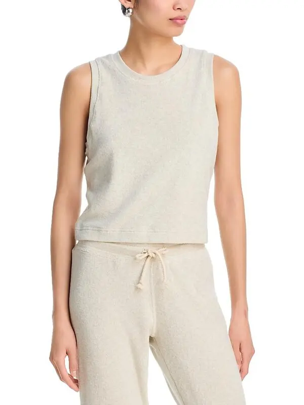 PERFECTWHITETEE Esther Terry Cropped Tank - Oatmeal