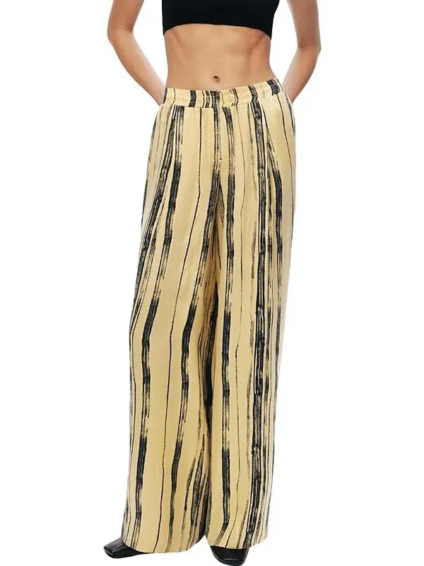 NOCTURNE Abstract Striped Wide-leg Trousers - Multi-colored