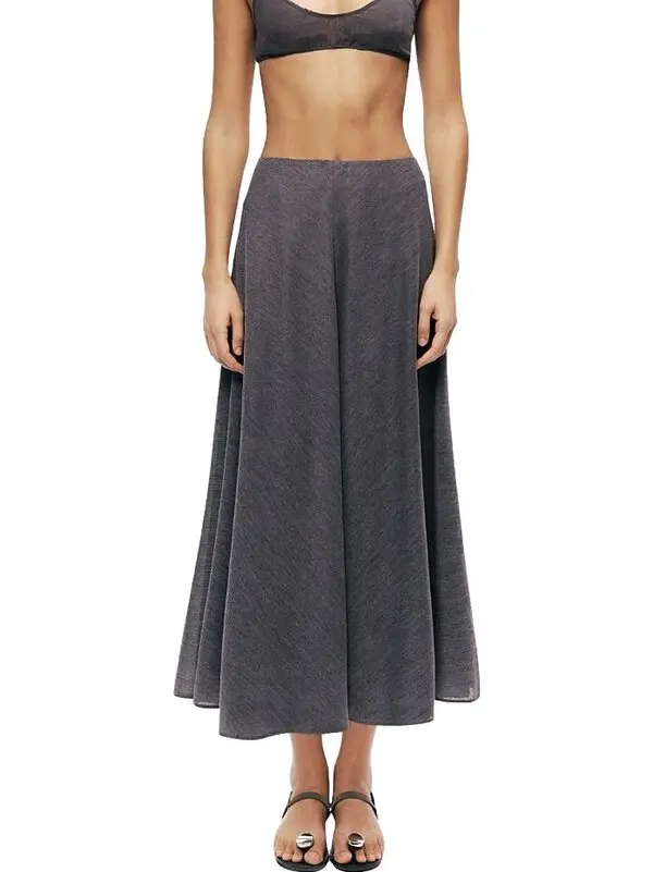 NOCTURNE Flowing Midi Skirt - Grey