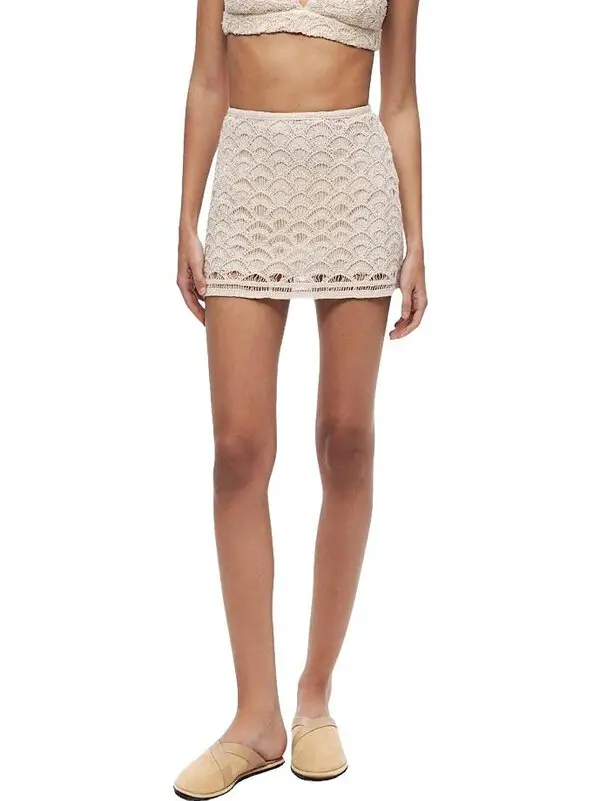 NOCTURNE High-waisted Lace Mini Skirt - Open White