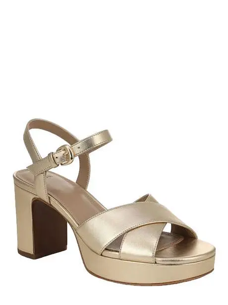 Vince Ericka Ankle Strap Platform Sandal - Champagne Leather
