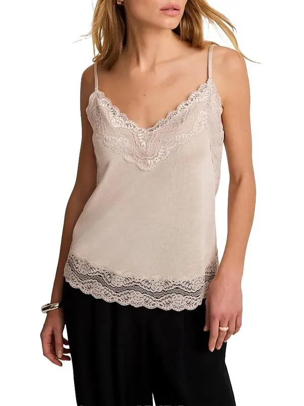 Mint Velvet Lace Trim Camisole Top - Neutral