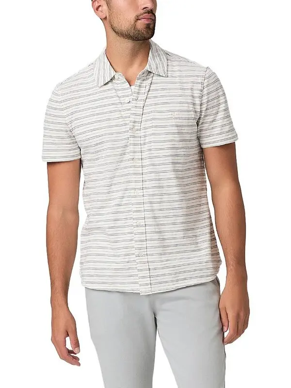 Paige Carillo Striped Short Sleeve Shirt - Blue Citrine