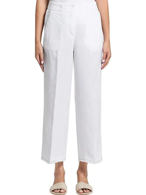 Peserico Linen Fringe Hem Pants - Natural White