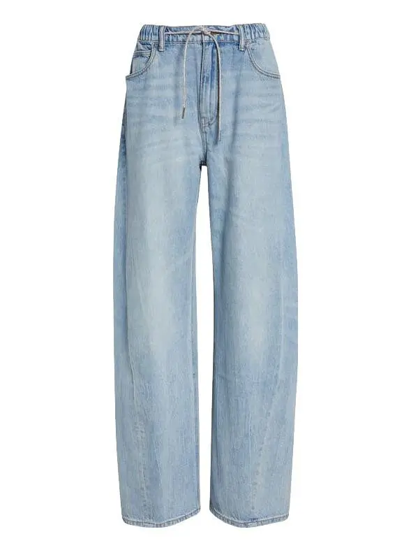 Alexander Wang Crystal Drawcord Balloon Jeans - Light Bleach