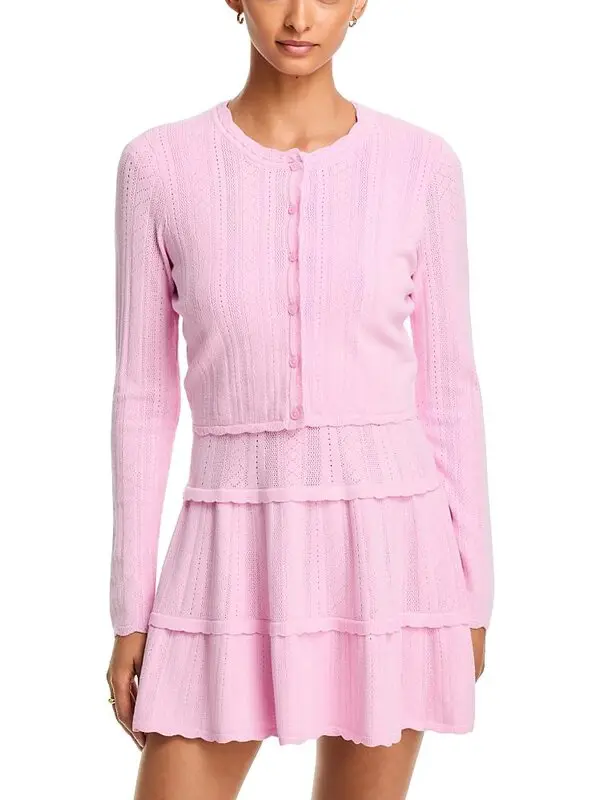 LoveShackFancy Nadiya Cardigan - Candy Floss Pink