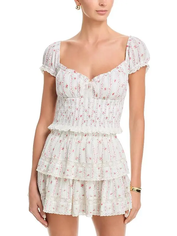 LoveShackFancy Daini Top - Poppy Red