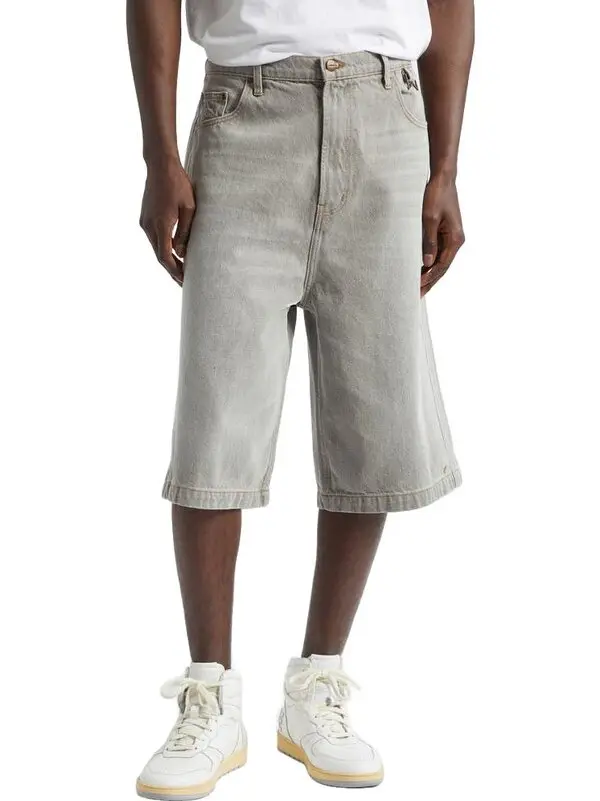 Rhude Baggy Traxedo Denim Shorts - Liberty Grey